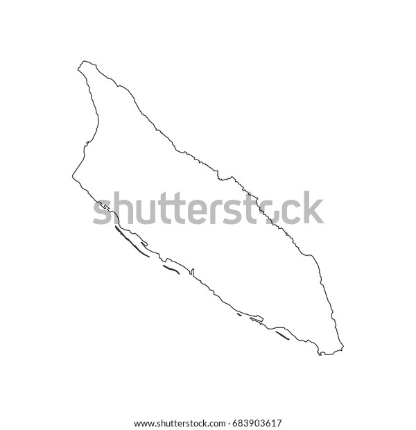 Aruba Map Outline On White Background Stock Vector (Royalty Free ...