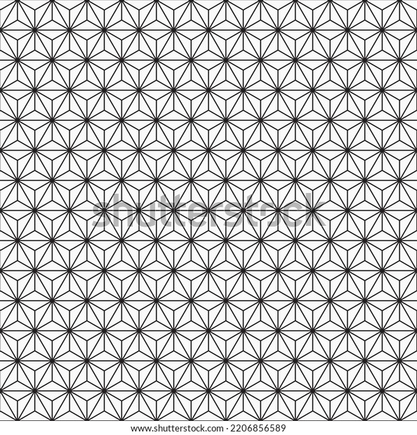 Asanoha Hemp Leaves Pattern Traditional Japanese Stock Vector (Royalty ...