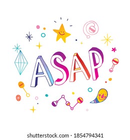 Asap Soon Possible Unique Hand Lettering Stock Vector (Royalty Free ...