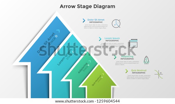 Ascending Bar Chart 4 Colorful Arrowlike Stock Vector (Royalty Free) 1259604544