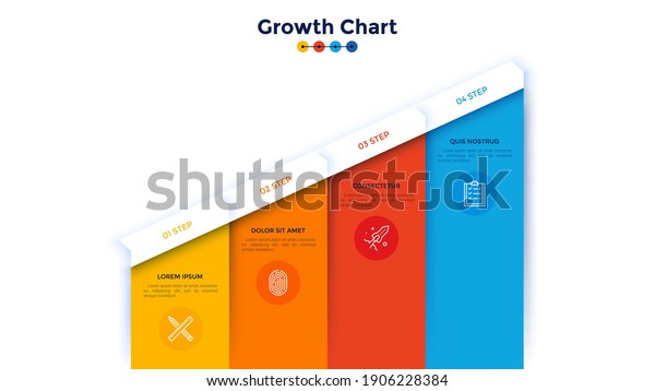 Ascending Bar Chart 4 Colorful Rectangular Stock Vector (Royalty Free ...