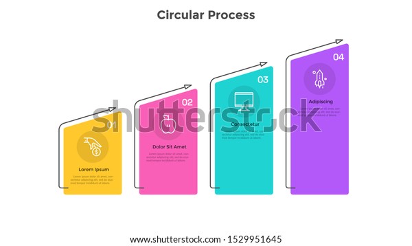 Ascending Bar Graph 4 Colorful Columns Stock Vector (Royalty Free ...