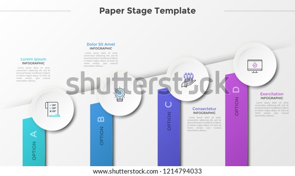 Ascending Chart Four Colorful Rectangles Thin Stock Vector (Royalty ...