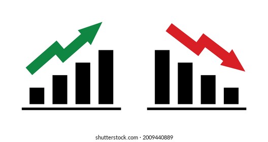 Ascending Descending Graph On White Background Stock Vector (Royalty ...