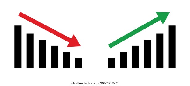 Ascending Descending Graph On White Background Stock Vector (Royalty ...