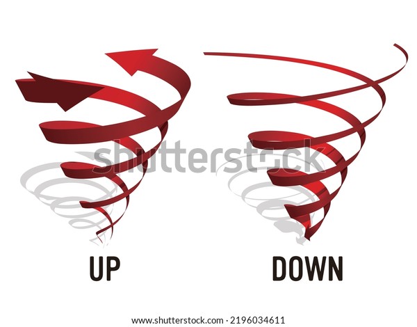 Ascending Descending Tornado Arrows Vector Illustration Stock Vector ...