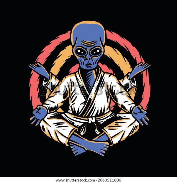 Ascetic Alien Monks Psychedelic Yoga Meditation Stock Vector (Royalty ...