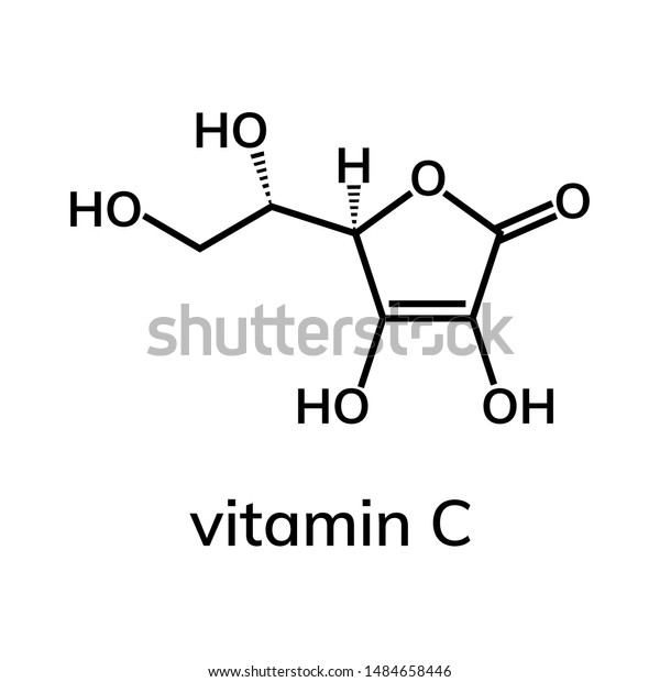Ascorbic Acid Vitamin C Chemical Formula Stok Vektör (Telifsiz ...