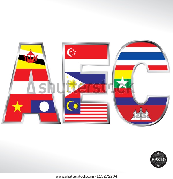 Asean Economic Community Aec Vector Stock Vector Royalty Free 113272204