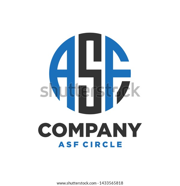 Asf Letter Symbol Circle Logo Stock Vector (Royalty Free) 1433565818 ...