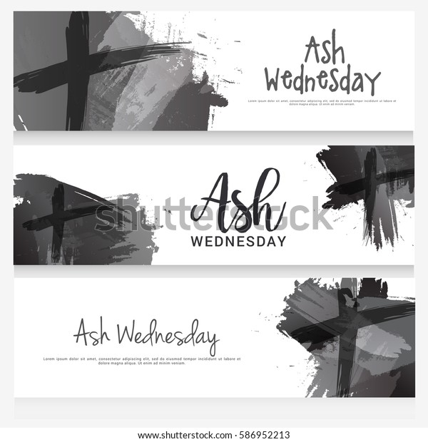 Ash Wednesday Header Banner Background Stock Vector (Royalty Free ...