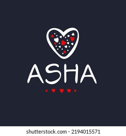 Asha Calligraphy Name Vector Illustration Stock Vector (Royalty Free ...