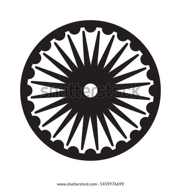 Ashoka Chakra Emblematic Icon Indian Stock Vector (Royalty Free ...