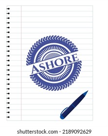 Ashore Pen Emblem Blue Ink Vector Stock Vector (Royalty Free ...