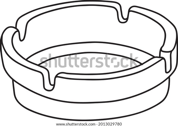 Ashtray Line Vector Illustration Isolated On Stock Vector (Royalty Free ...
