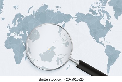 Asia Centered World Map Magnified Glass Stock Vector (Royalty Free ...