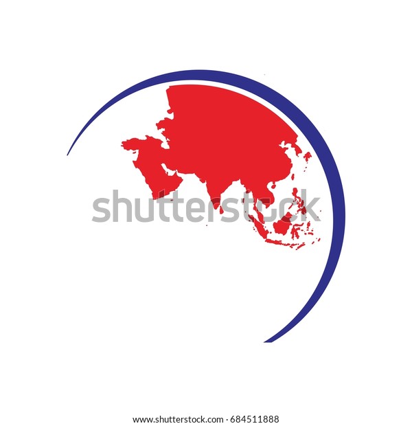 Asia Globe Map World Map Logo Stock Vector (Royalty Free) 684511888