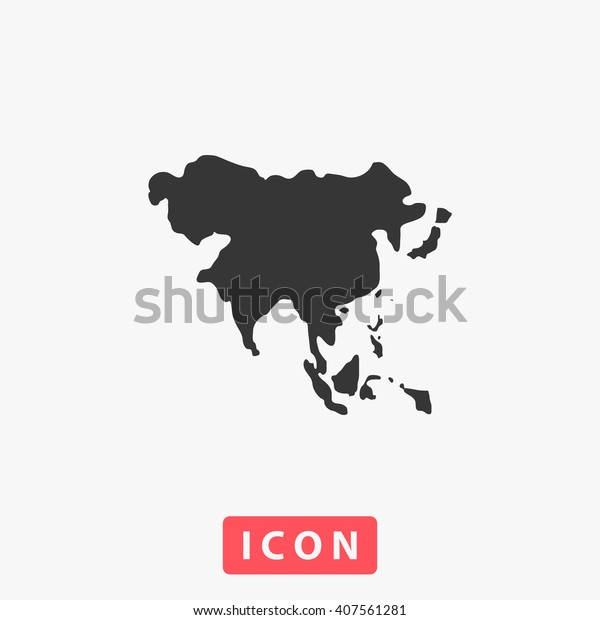 Asia Icon Vector Simple Flat Symbol Stock Vector (Royalty Free) 407561281