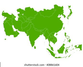 Green Asia Map Country Borders: เวกเตอร์สต็อก (ปลอดค่าลิขสิทธิ์ ...