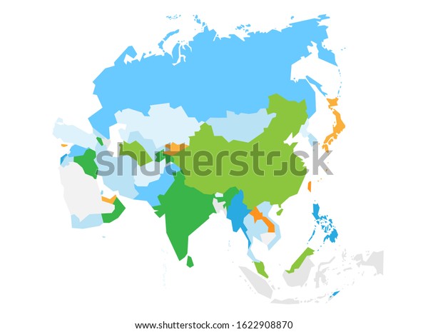Asia Map Isolated On White Background Stock Vector (Royalty Free ...