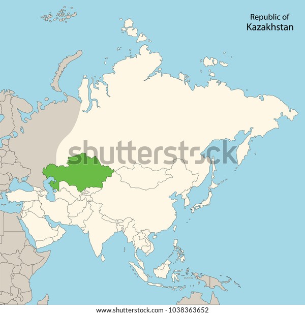 Asia Map Kazakhstan Stock Vector (Royalty Free) 1038363652