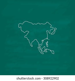 Asia Map Flat Outline White Pictogram: เวกเตอร์สต็อก (ปลอดค่าลิขสิทธิ์ ...