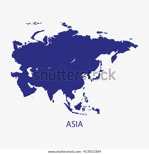 Asia Map Silhouette Illustration Vector Stok Vektör (Telifsiz ...