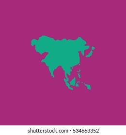 Asia Map Simple Vector Color Icon: vector de stock (libre de regalías ...
