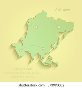 Asia Map Yellow Green Vector Stock Vector (Royalty Free) 573990382 ...