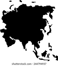 Asia Vector Map Stock Vector (Royalty Free) 244794937 | Shutterstock