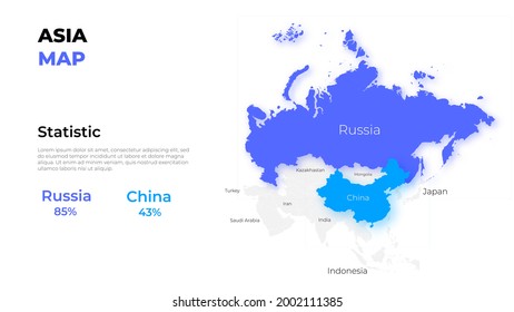 Asia Vector Map Infographic Template Divided Stock Vector (Royalty Free ...