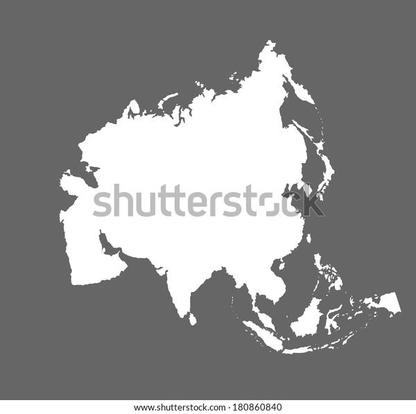 Asia White Vector Map Silhouette Isolated Stock Vector (Royalty Free ...