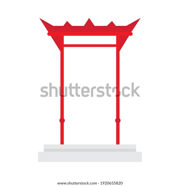 Asian Arch Structure Red Icon Vector Stock Vector (Royalty Free ...