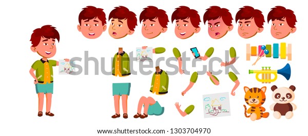 Asian Boy Kindergarten Kid Vector Animation Stock Vector (Royalty Free ...