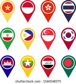 Asian Countries Part 2 Vector Icons Stock Vector (Royalty Free ...