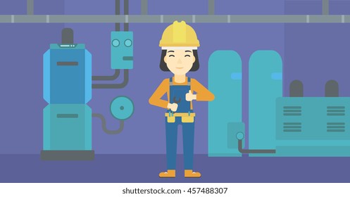 Asian Female Repairer Engineer Spanner Hand Stock Vector (Royalty Free ...