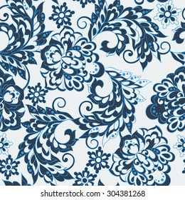 Asian Flowers Seamless Pattern Floral Vector Stock Vector (Royalty Free ...
