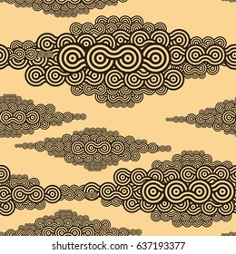 Asian Style Clouds Seamless Tile Black Stock Vector (Royalty Free ...