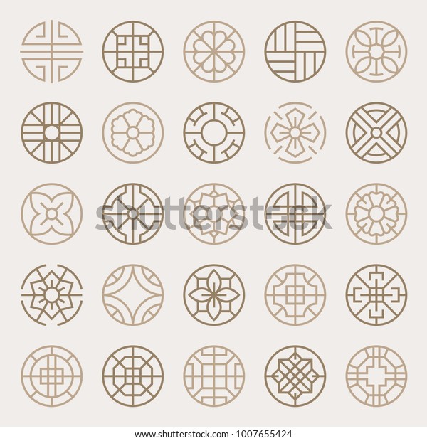 Asian Traditional Patterns Including Korea Vector Stock Vector (Royalty ...