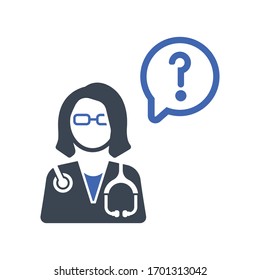 Doctor Question Mark Flat Vector Illustration: เวกเตอร์สต็อก (ปลอดค่า ...