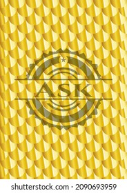 Ask Golden Badge Scales Pattern Vector Stock Vector (Royalty Free ...