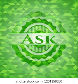 Ask Green Emblem Mosaic Background Stock Vector (Royalty Free ...