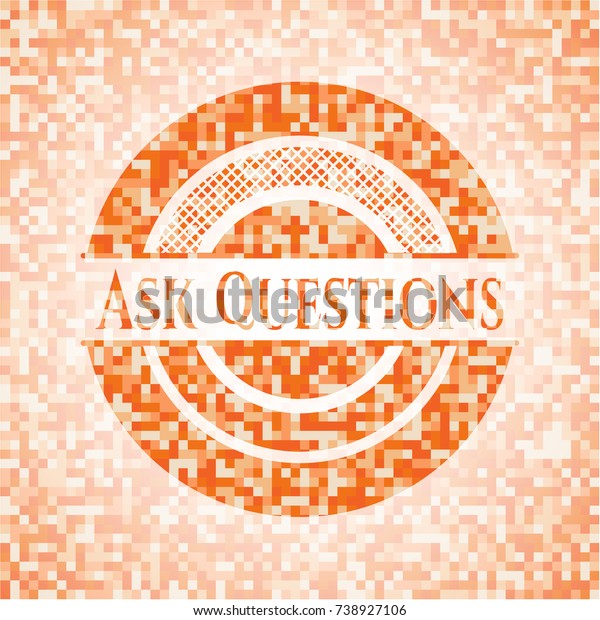 Ask Questions Abstract Orange Mosaic Emblem Stock Vector (Royalty Free ...