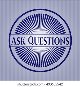 Ask Questions Badge Jean Texture Stock Vector (Royalty Free) 430655542 ...