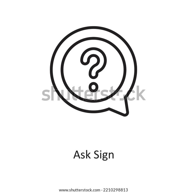 Ask Sign Outline Vector Icon Design Stock Vector (Royalty Free ...