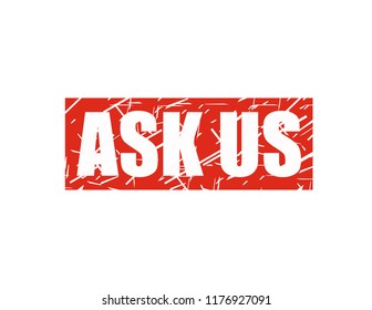 Ask Us Red Stamp: vector de stock (libre de regalías) 1176927091 ...