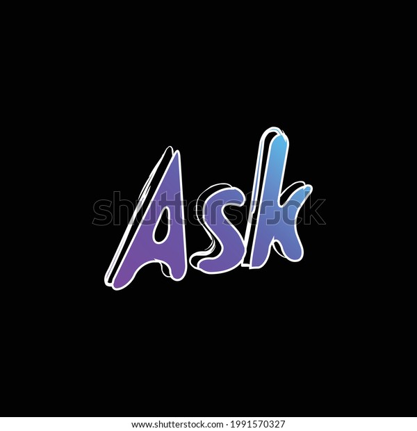 Ask Website Logo Sketch Variant Blue Stock Vector (Royalty Free ...