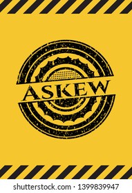 Askew Inside Warning Sign Black Grunge Stock Vector (Royalty Free ...