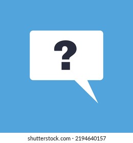 Asking Question Icon Illustration Blue Background Stock Vector (Royalty ...
