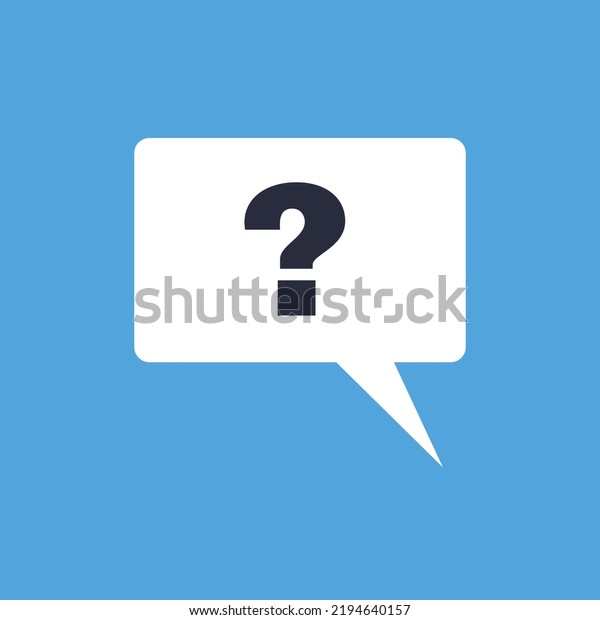 Asking Question Icon Illustration Blue Background Stock Vector (Royalty ...